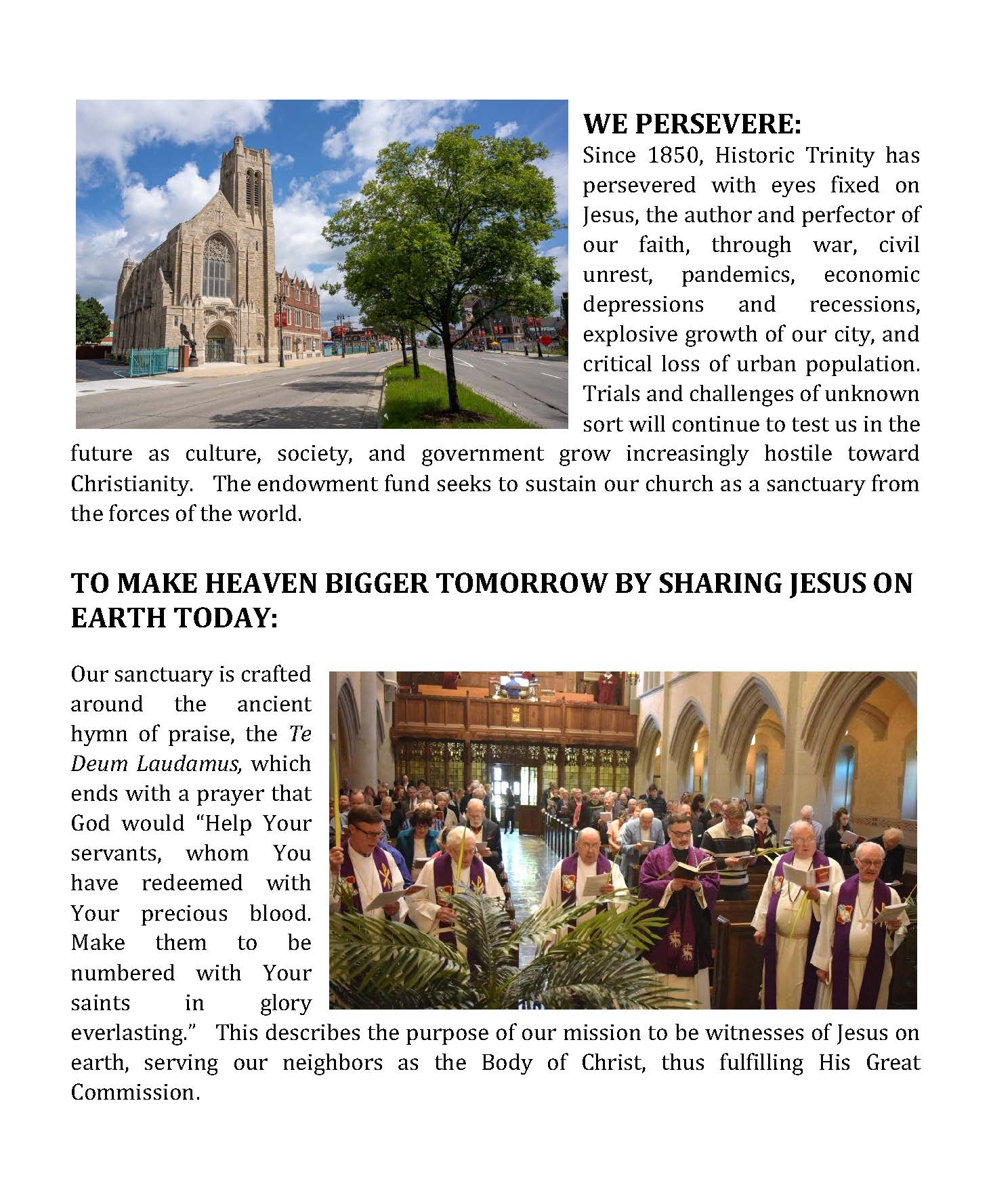 PURPOSE - Historic Trinity