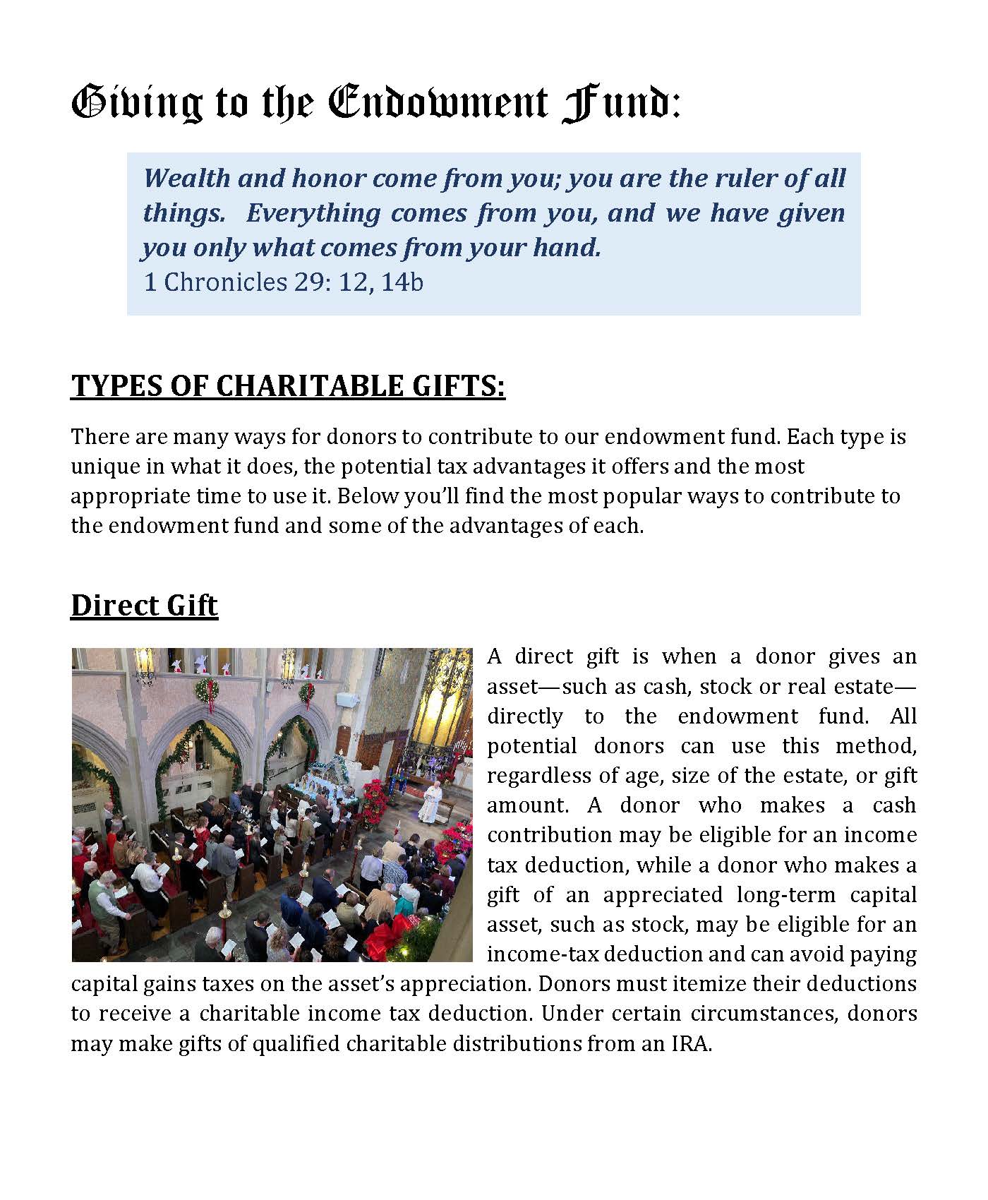 CHARITABLE GIFTS - Historic Trinity