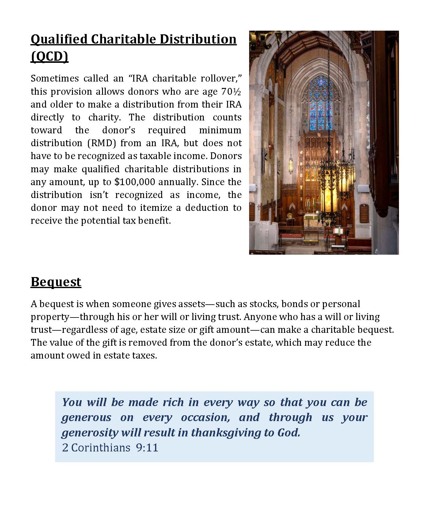 CHARITABLE GIFTS - Historic Trinity